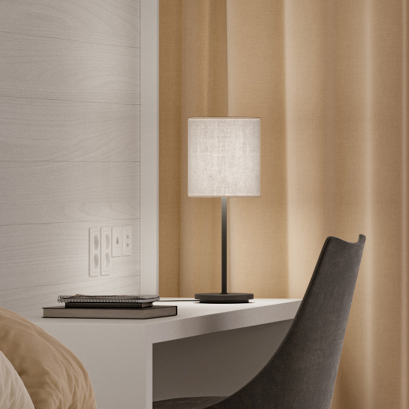 Lampe à Poser Dual Avec Base En Métal Et Abat-jour En Textile Au Design ...